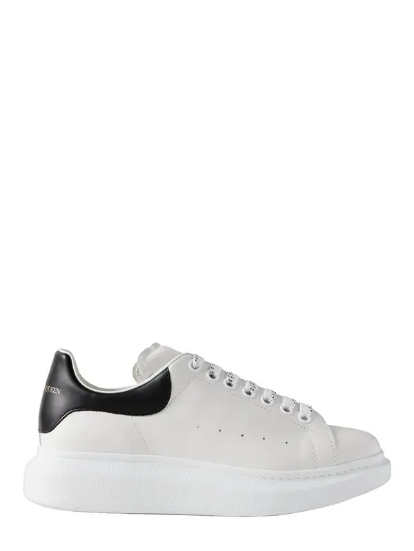 Alexander McQueen Exaggerated-sole Leather Sneakers - White