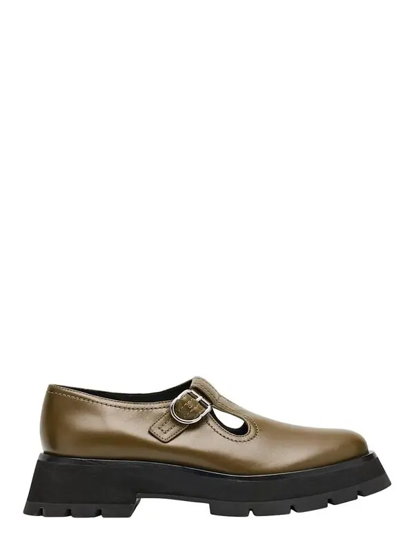 3.1 Phillip Lim Kate Lug-sole Mary Jane Loafers - Olive