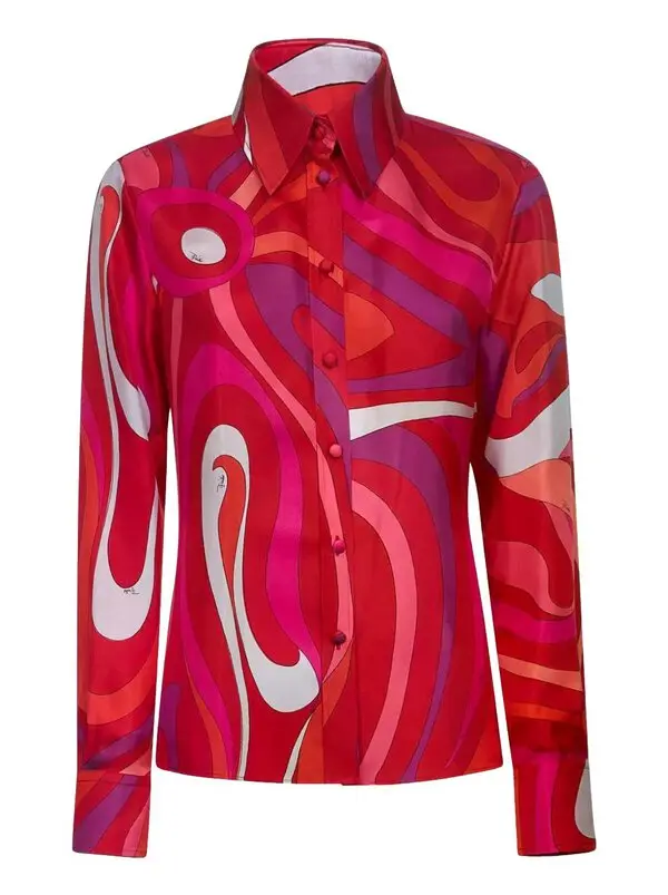 Emilio Pucci Marmo-print Shirt - Red