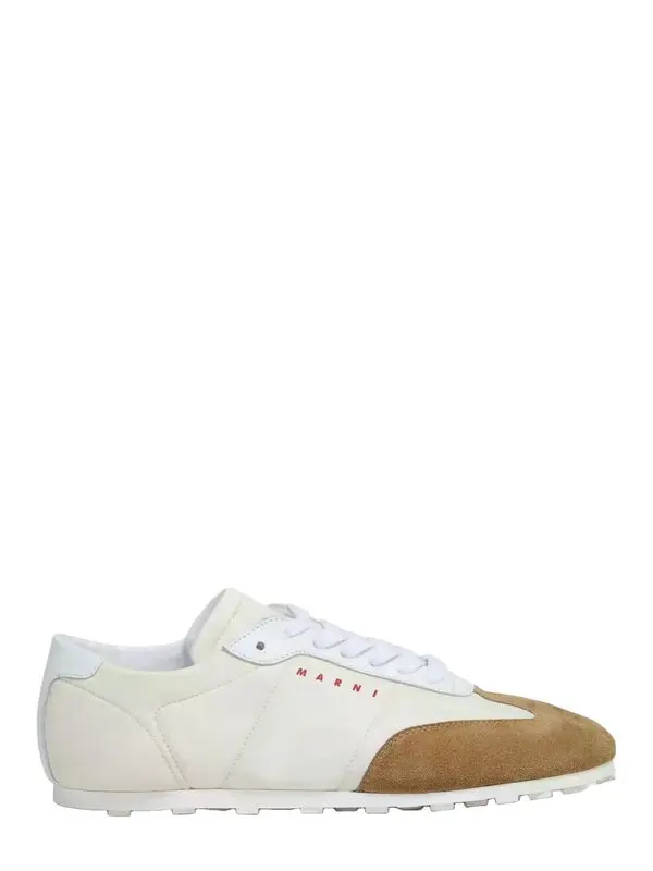 Marni Softy Soccer Suede-detail Sneakers - White
