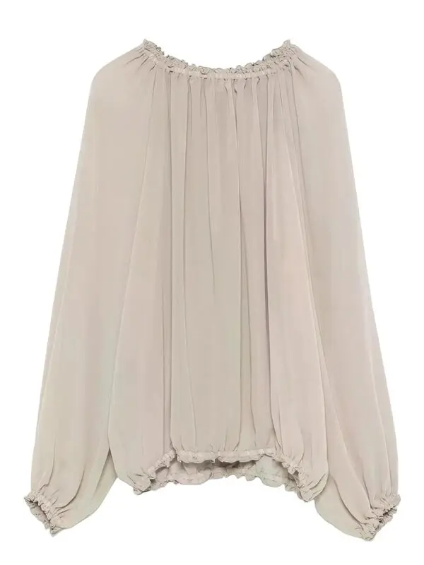 BLANCA VITA Ruffle-trim Blouse - Neutrals