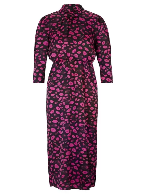 BOSS Lip-print Dress - Black
