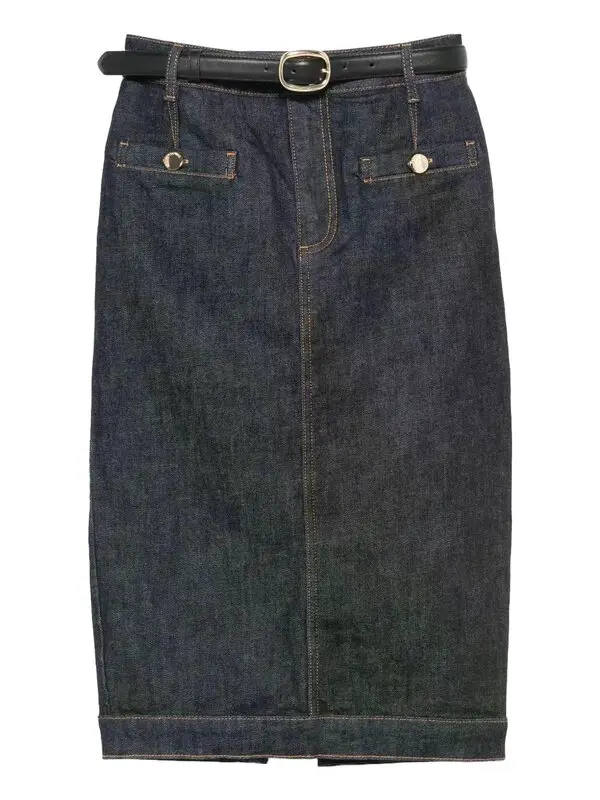 SELF-PORTRAIT Denim Skirt - Blue