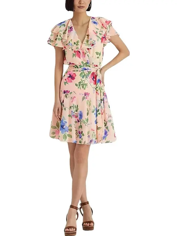 Ralph Lauren Floral-print V-neck Dress - Pink