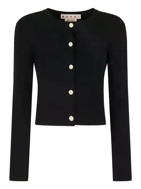 Marni Button-front Long-sleeve Cardigan - Black
