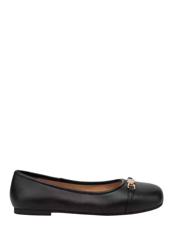 Moschino Heart-plaque Ballerina Shoes - Black