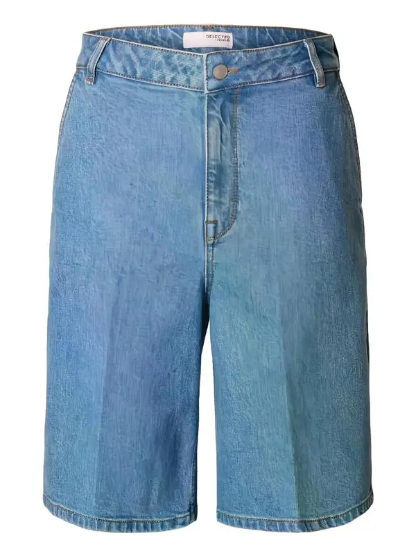 SELECTED Denim Knee-length Shorts - Blue