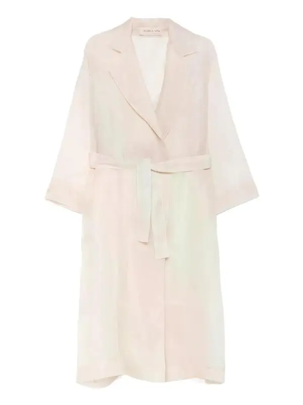 BLANCA VITA Transparent Trench Coat - Neutrals