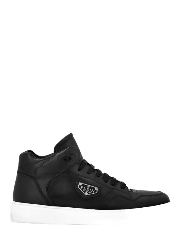 Philipp Plein Leather Hi-top Sneakers - Black