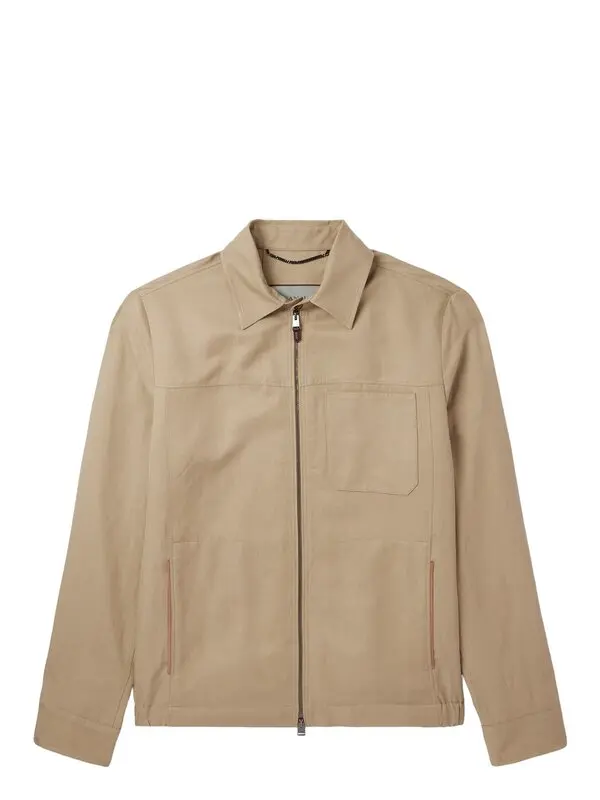 Canali Linen And Silk-blend Jacket - Neutrals