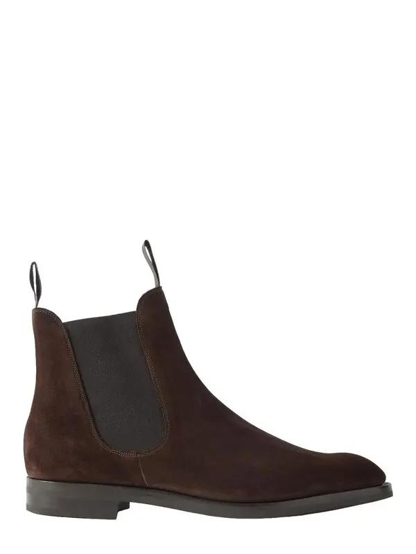 EDWARD GREEN Newmarket Suede Chelsea Boots - Brown