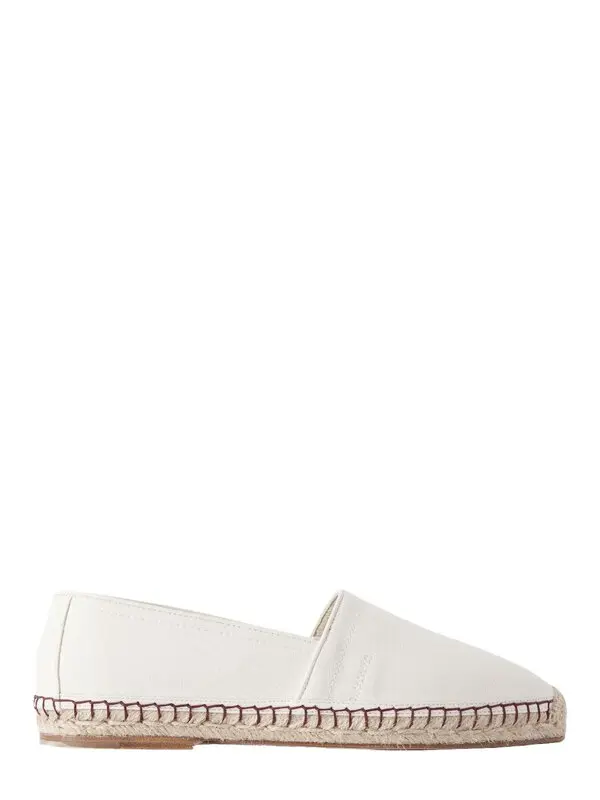 Brunello Cucinelli Leather-trimmed Canvas Espadrilles - Neutrals
