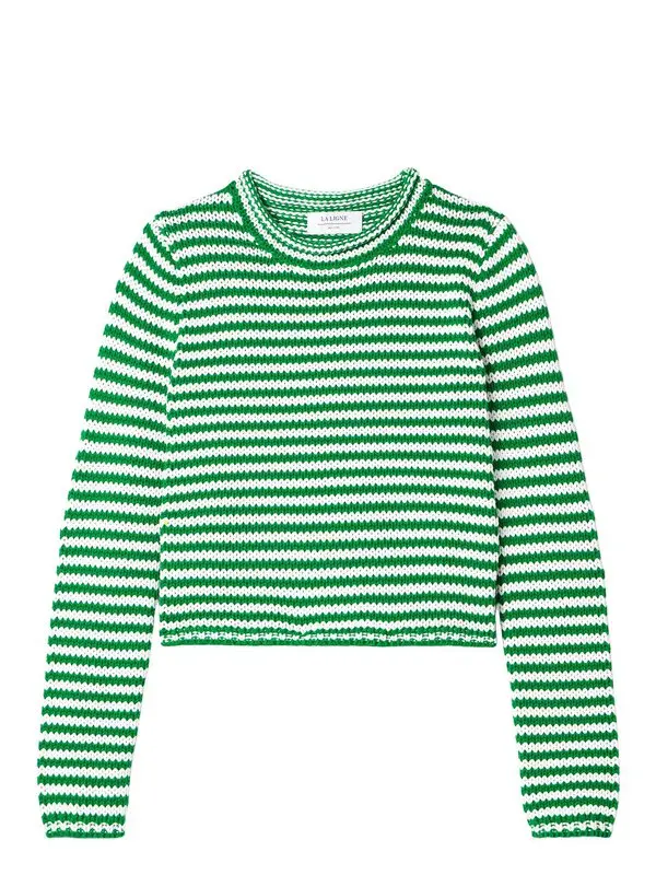 LA LIGNE Mini Marina Striped Cotton Sweater - Green