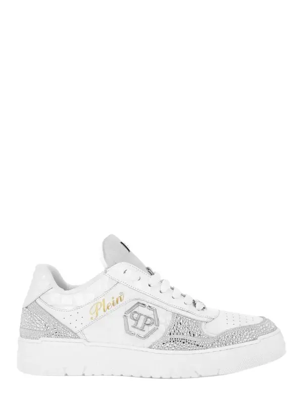 Philipp Plein Crystal-embellished Low-top Sneakers - White