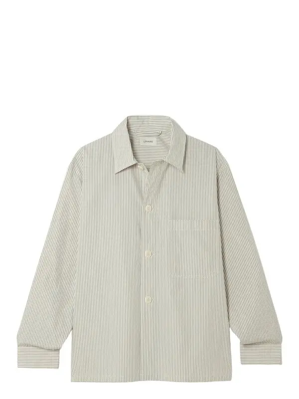 LEMAIRE Striped Cotton-poplin Shirt - White