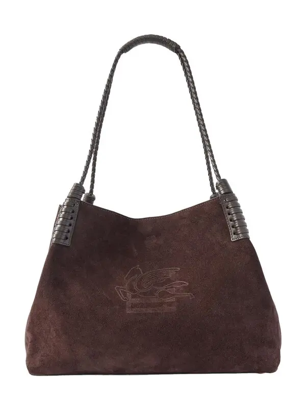 Etro Libra Leather-trimmed Suede Tote - Brown