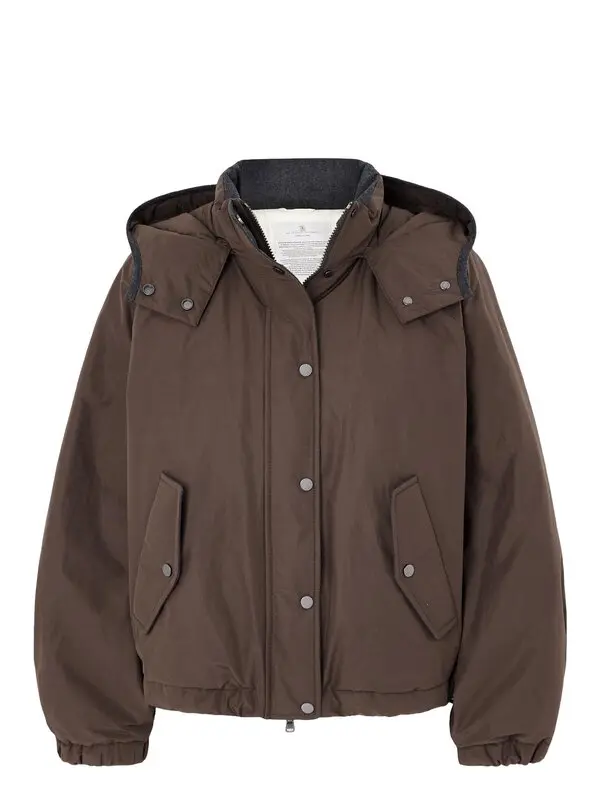 Brunello Cucinelli Hooded Down Jacket - Brown