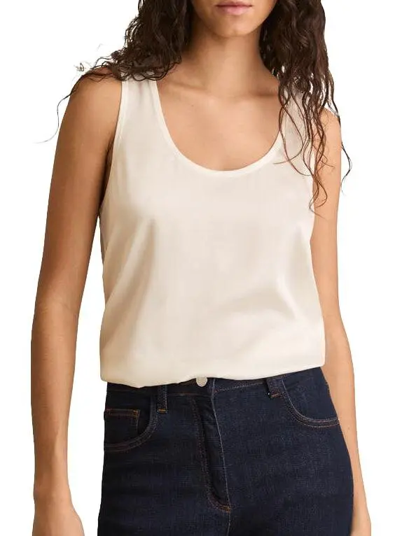 REISS Ruby Scoop Neck Tank - White