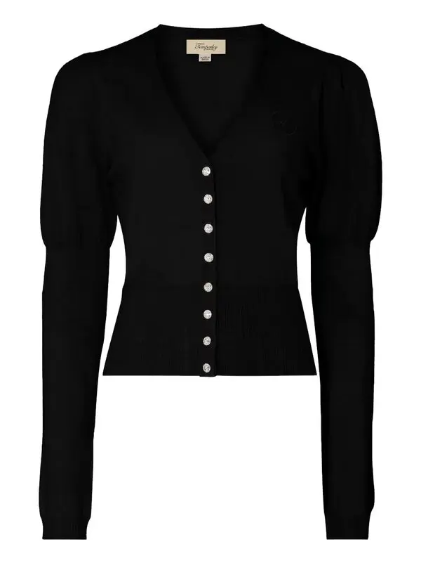TEMPERLEY LONDON Puff-sleeve Cardigan - Black