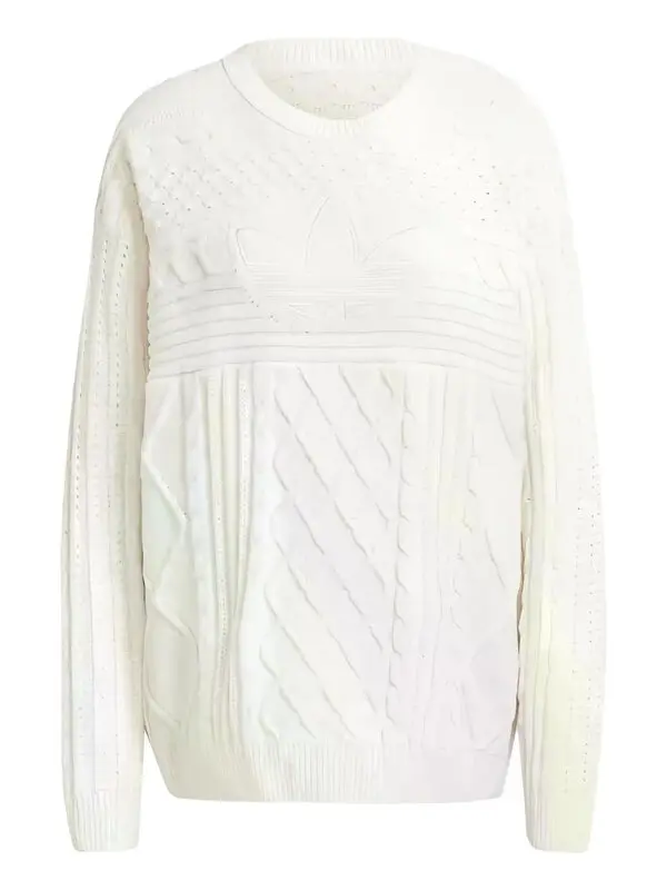 Adidas Cable-knit Pullover Sweater - White