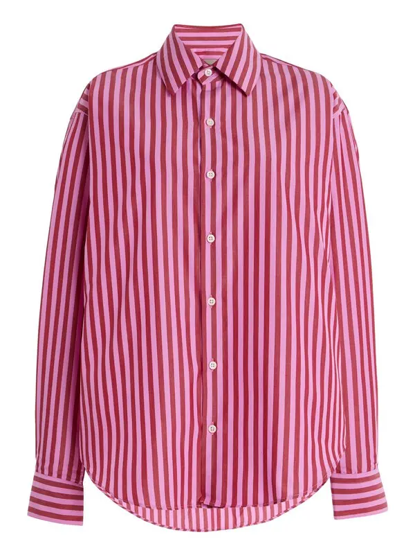 Comme Si La Classica Striped Cotton-poplin Shirt - Pink
