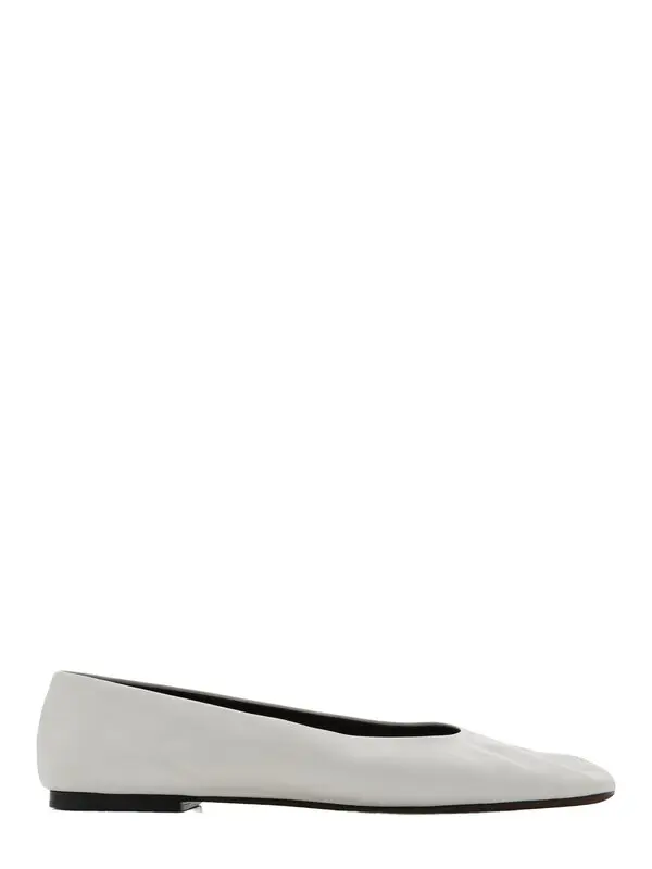THE ROW Square Leather Ballerinas - White