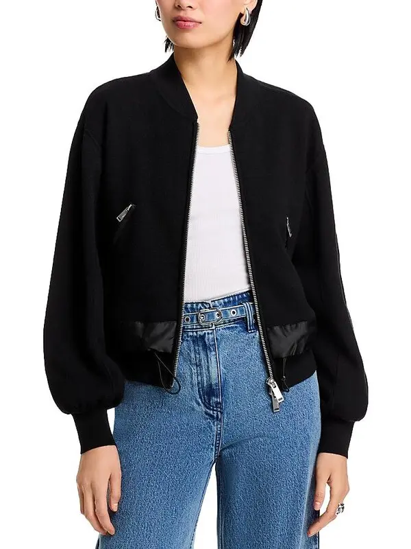 3.1 Phillip Lim Double Layer Bomber Jacket - Black