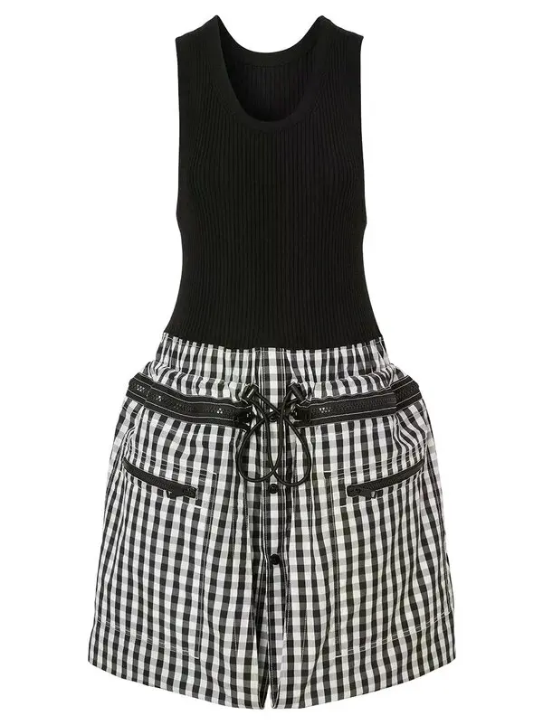 Burberry Gingham Loop-back Dress - Black