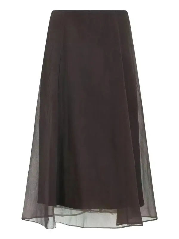 Brunello Cucinelli Sheer A-line Skirt - Brown