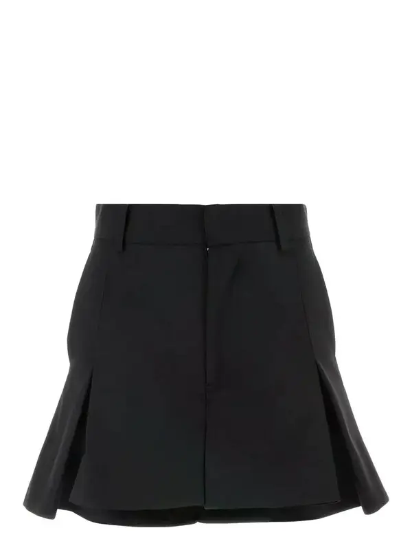 Sacai Pleated Mini Skirt - Black