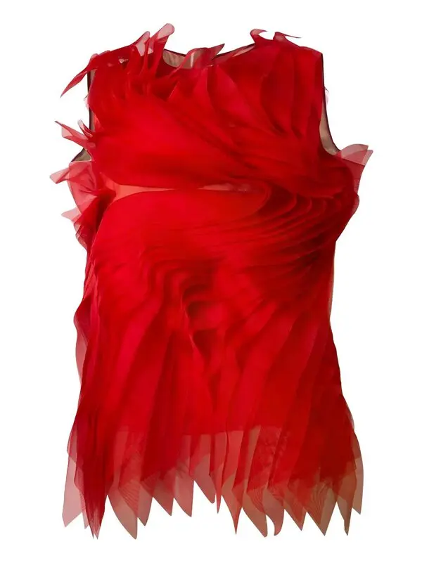 GIANLUCA CAPANNOLO Isabella Ruffled Top - Red