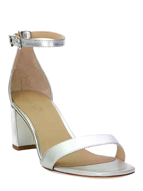 Ralph Lauren Metallic Ankle-strap Sandals - Silver