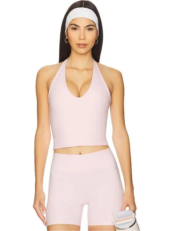437 Halter Tank Top - Powder Pink