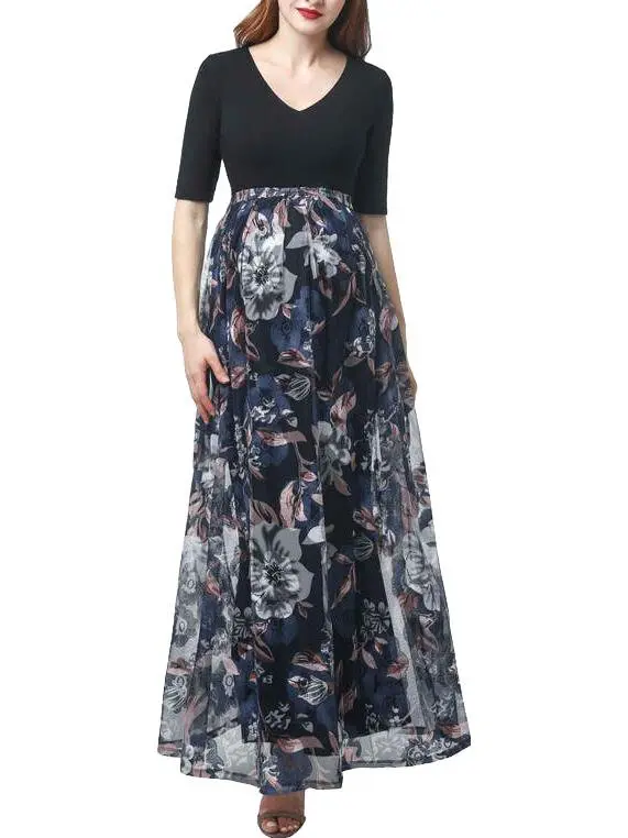 KIMI + KAI Annabelle Maternity Maxi Dress - Multicolored