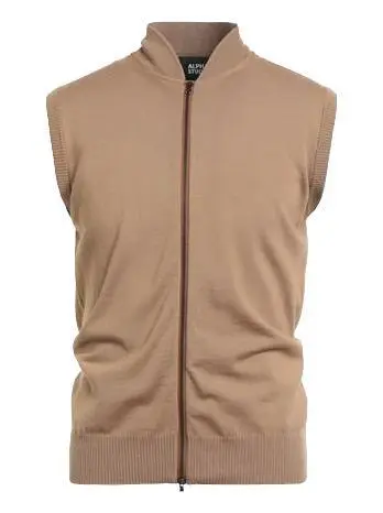 Alpha Studio Cardigan In Merino Wool - Beige