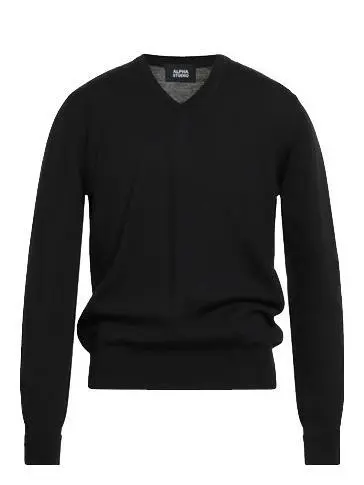 Alpha Studio Merino Wool Sweater - Black