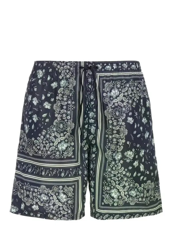 Fendi Floral-print Swim Shorts - Blue