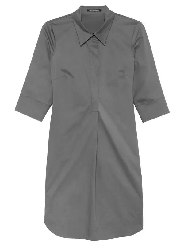 LUISA CERANO Stretch-cotton Shirt Dress - Grey