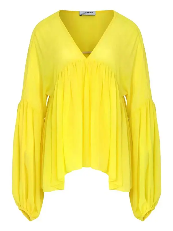 OLYMPIAH Brisa Pleated Blouse - Yellow