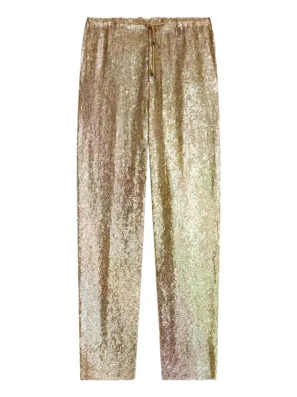 Dries Van Noten Sequin-embellished Trousers - Gold