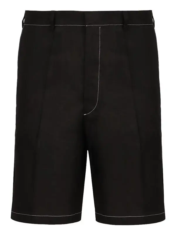 Prada Linen Bermuda Shorts - Black