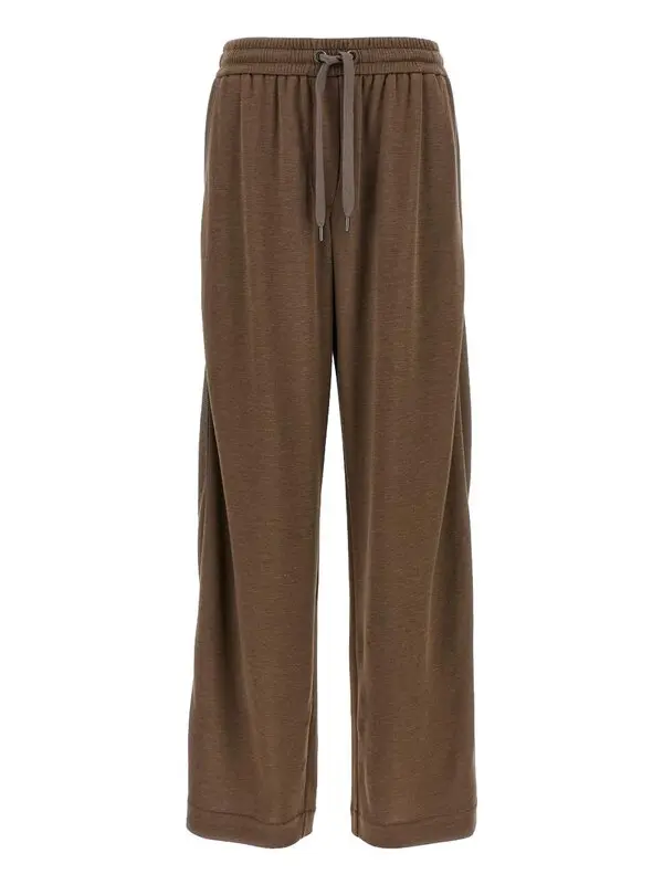 Brunello Cucinelli Shiny Trims Joggers - Brown