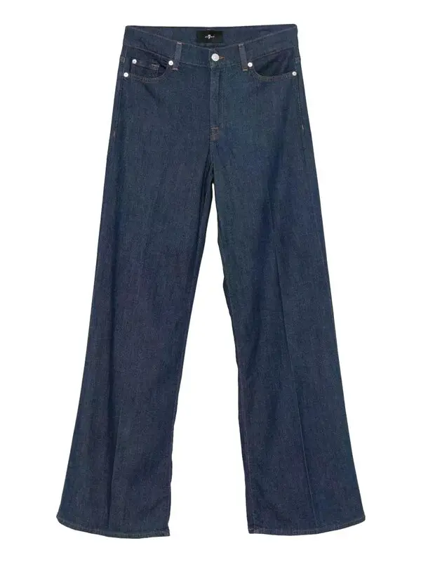 7 For All Mankind Five-pocket Straight Leg Jeans - Blue