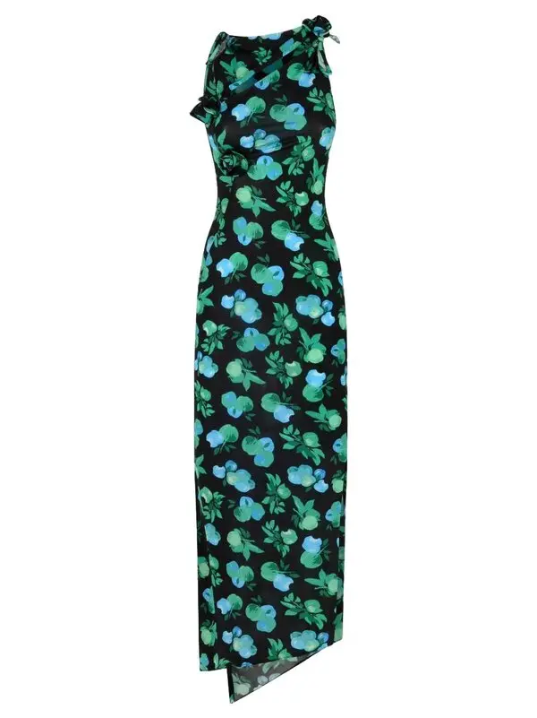 Coperni Floral-print Midi Dress - Black