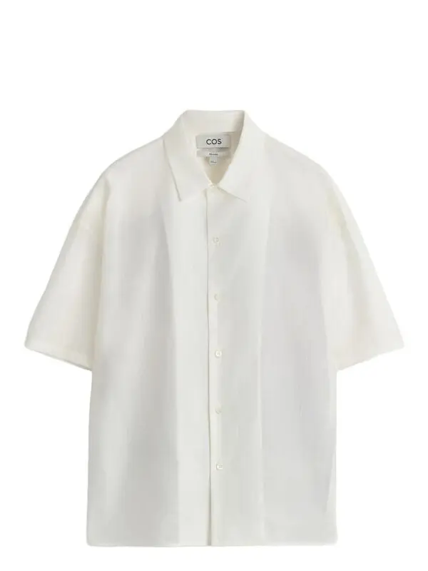 Cos Relaxed Short-sleeved Printed Resort Shirt - White