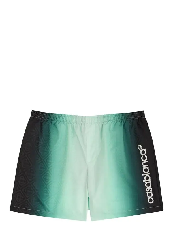 Casablanca Logo-monogrammed Jacquard Shell Swim Shorts - Green