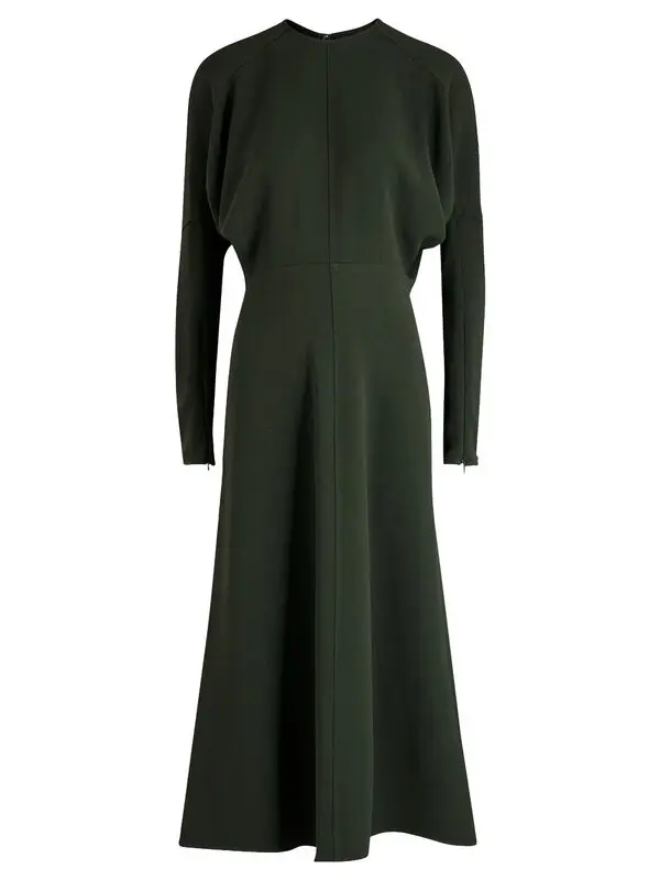 Victoria Beckham Draped Crepe Midi Dress - Green Dark