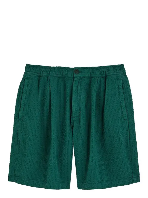 WAX LONDON Fuller Seersucker Shorts - Dark Green