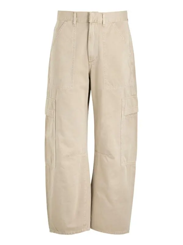 Citizens Of Humanity Marcelle Low Slung Cotton Cargo Trousers - Khaki