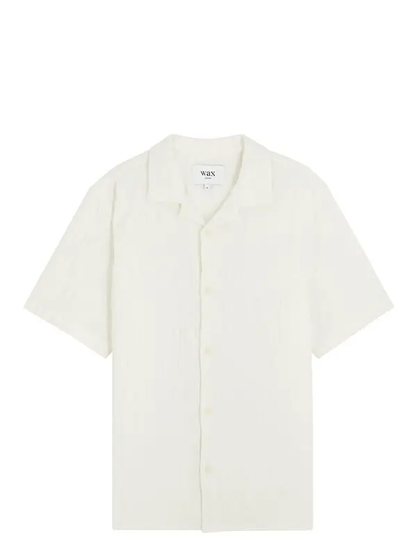 WAX LONDON Waffle Cotton Shirt - Ecru
